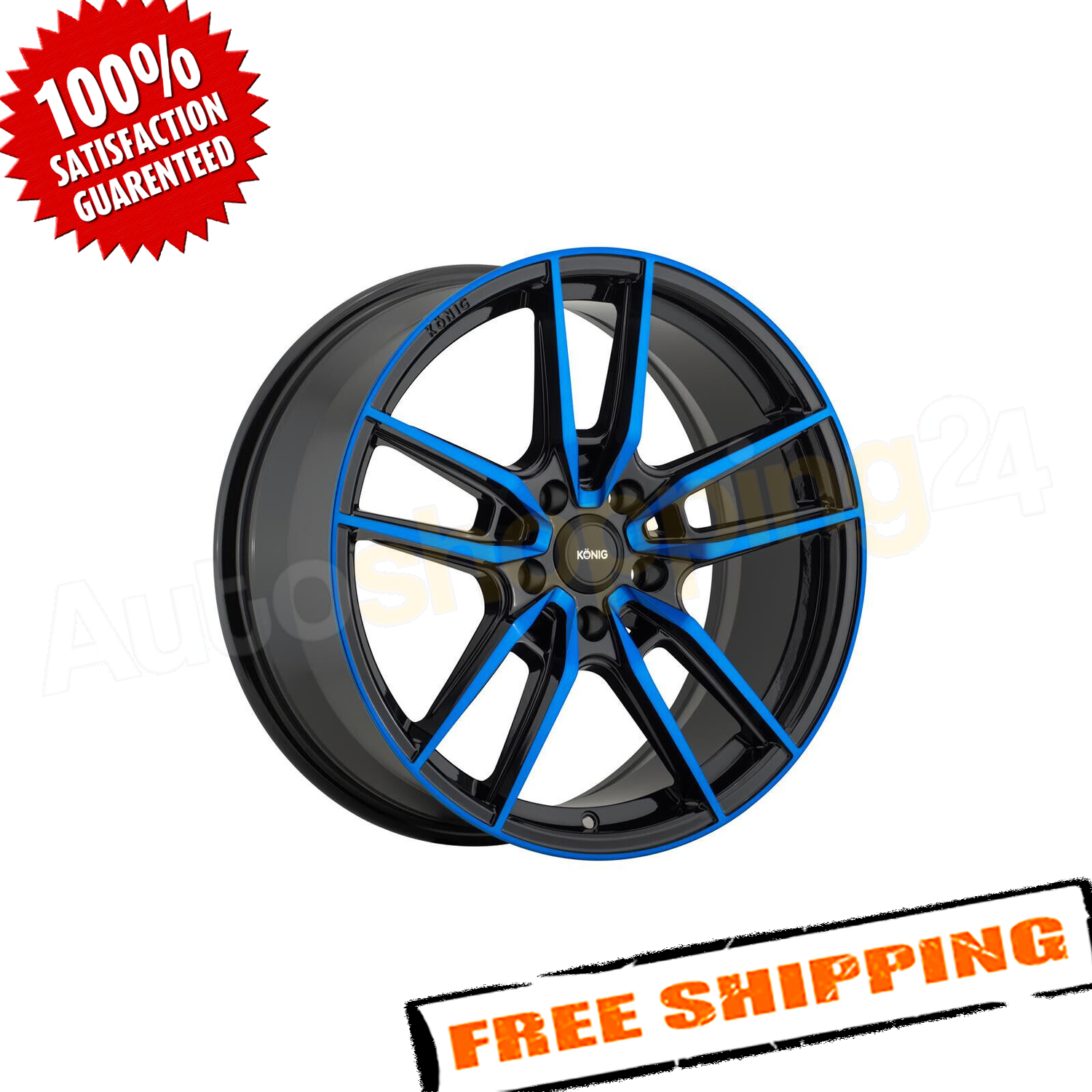 Konig Myth 19x8.5 5x114.3 ET40 Gloss Black w/ Blue Tinted Clearcoat ...