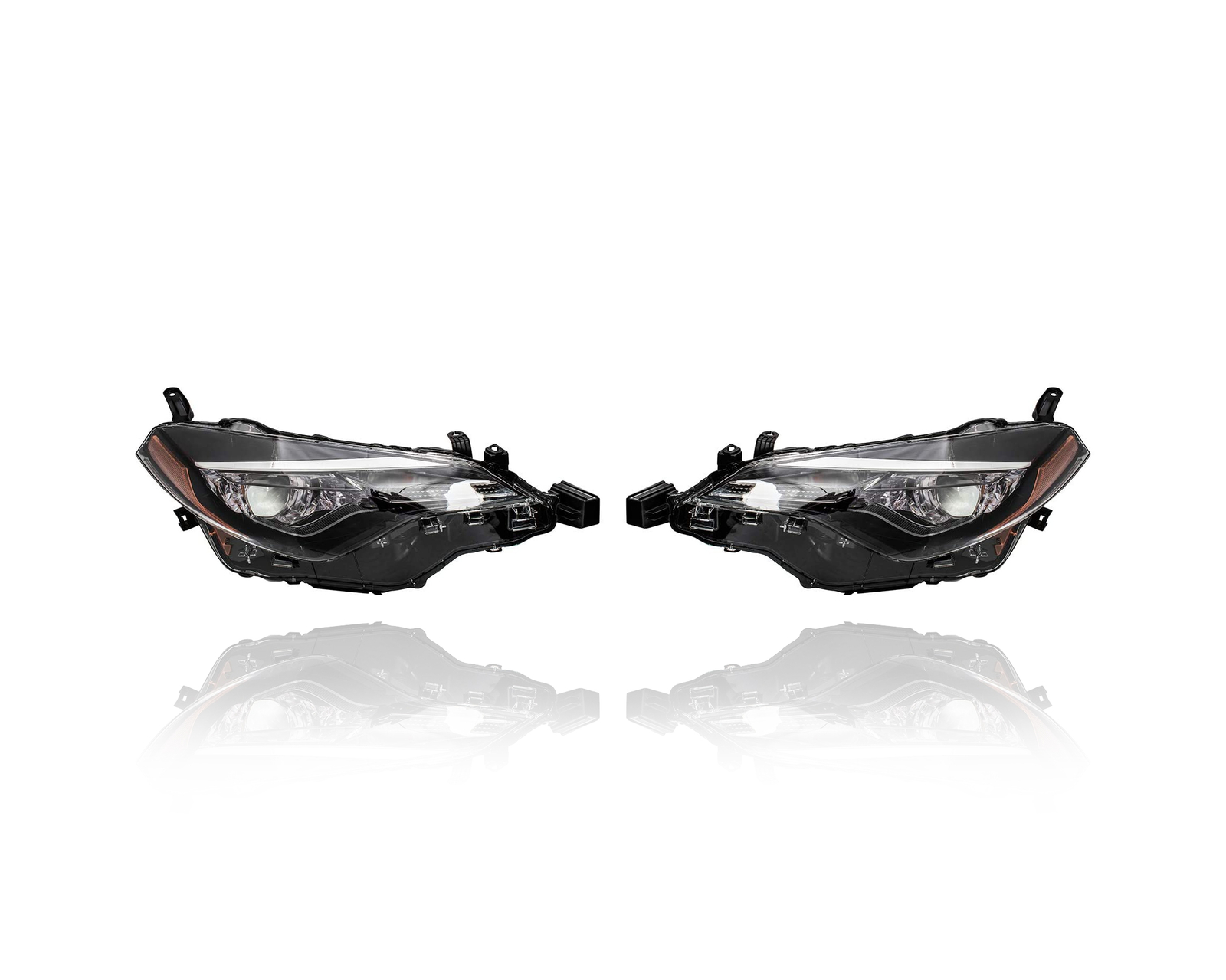 Headlight For TO2503249 17-19 Toyota Corolla DRL Pair Bi-LED W/LED-DRL ...