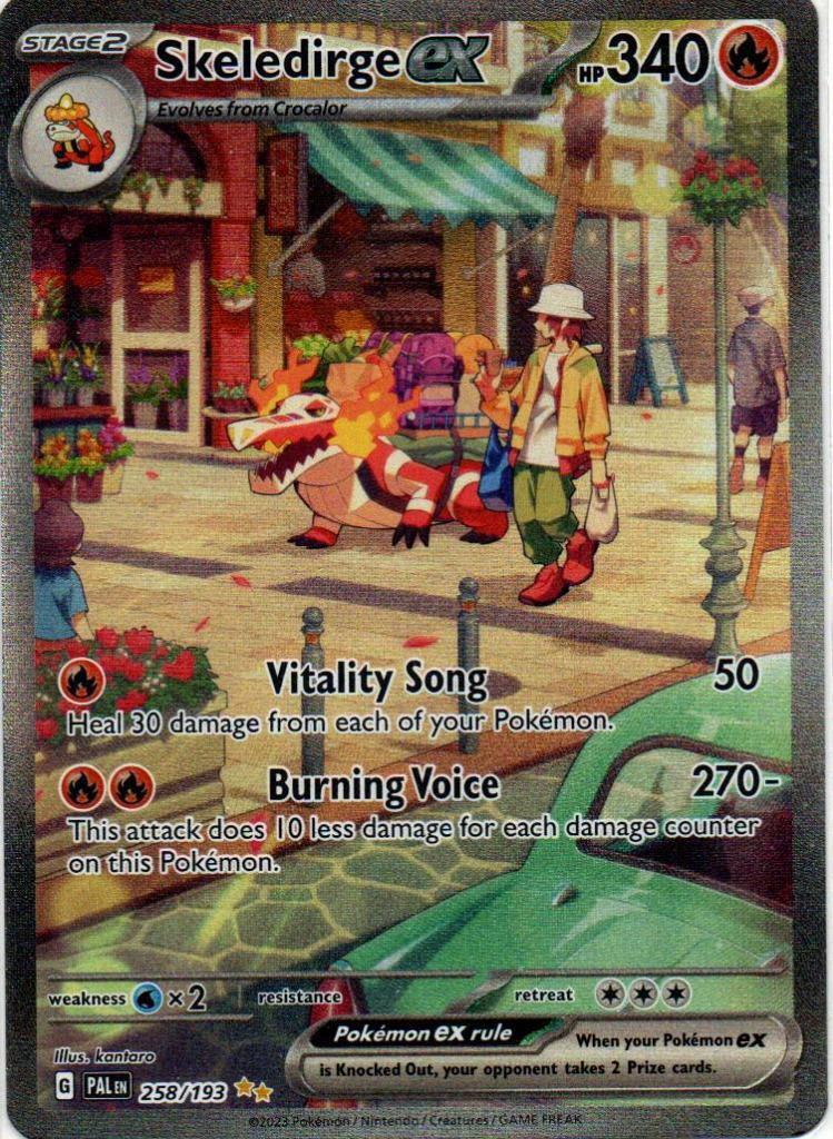 Pokemon:SV-Paldea Evolved: FOIL Full Art Skeledirge EX: Lightly Played ...