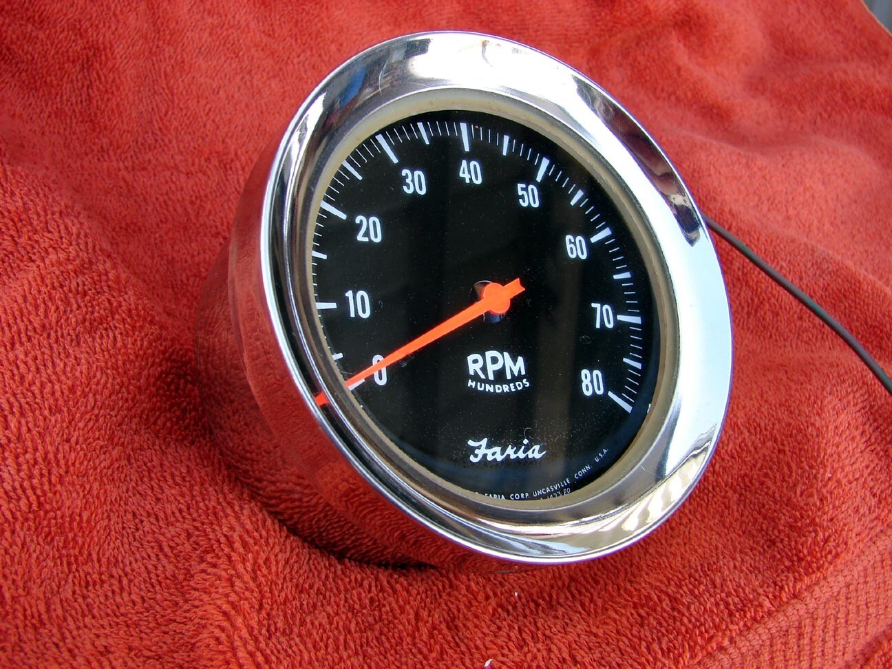 Vintage Chrome 8000 RPM FARIA 4/Cyl Tach in Cup | eBay