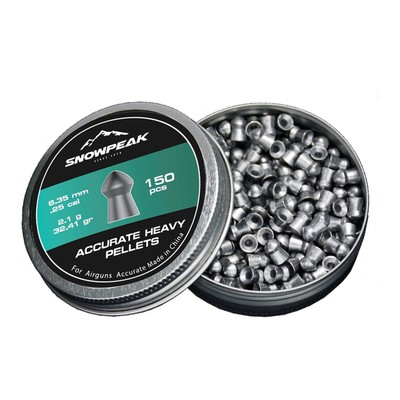 Snowpeak Accurate Heavy Pellets 6.35mm for Air Rifles (1 Pack of 150 ...