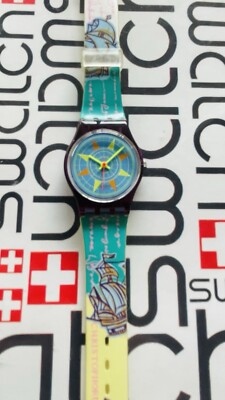 Swatch Compass LV100 1990 Standard Ladies 25mm Vintage Band Still ...