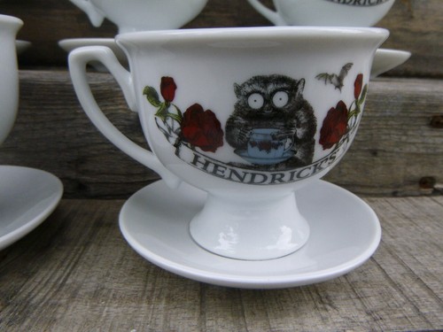 Collectable HENDRICKS Gin Tea Cup & Saucer *Bush Baby Oscar Wilde ...