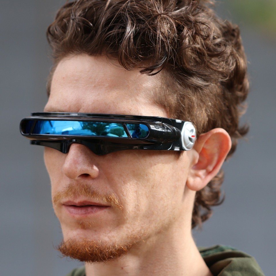 SPACE ALIEN COSTUME Party CYCLOPS Futuristic Robot WRAP SHIELD SUN ...