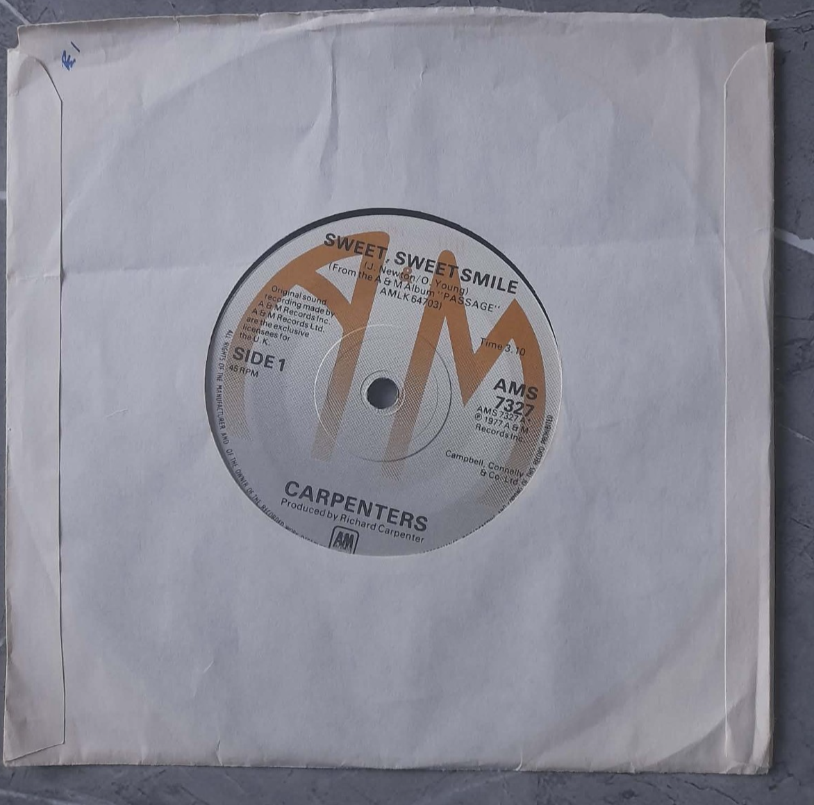 Carpenters - Sweet Sweet Smile 7" Single record | eBay UK