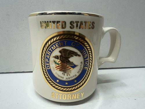 United States Attorney Department Of Justice Gold Rim Coffee Mug | eBay