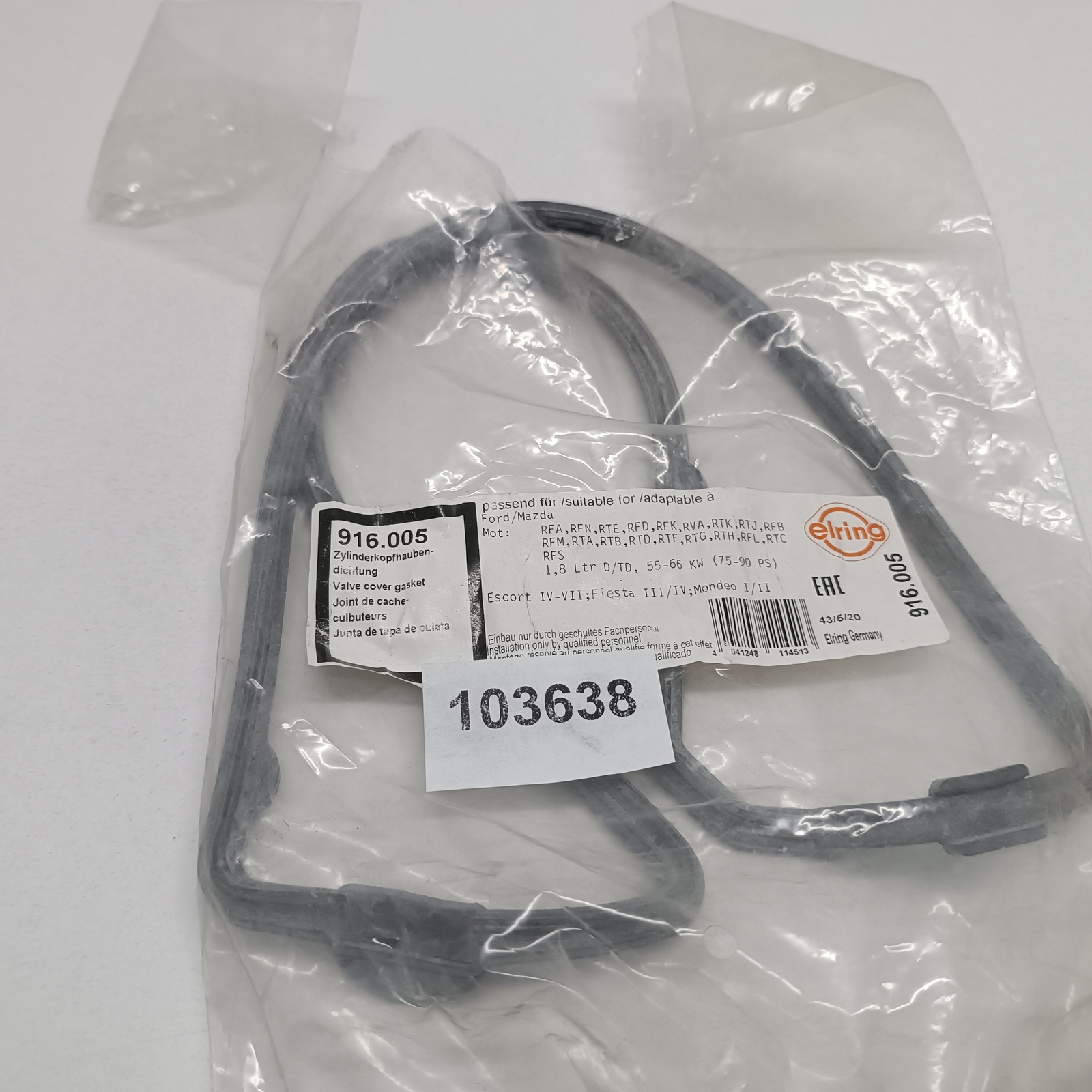 Gasket Headboard Covers Rocker Cover Gasket For Ford Escort Fiesta 1.8 ...