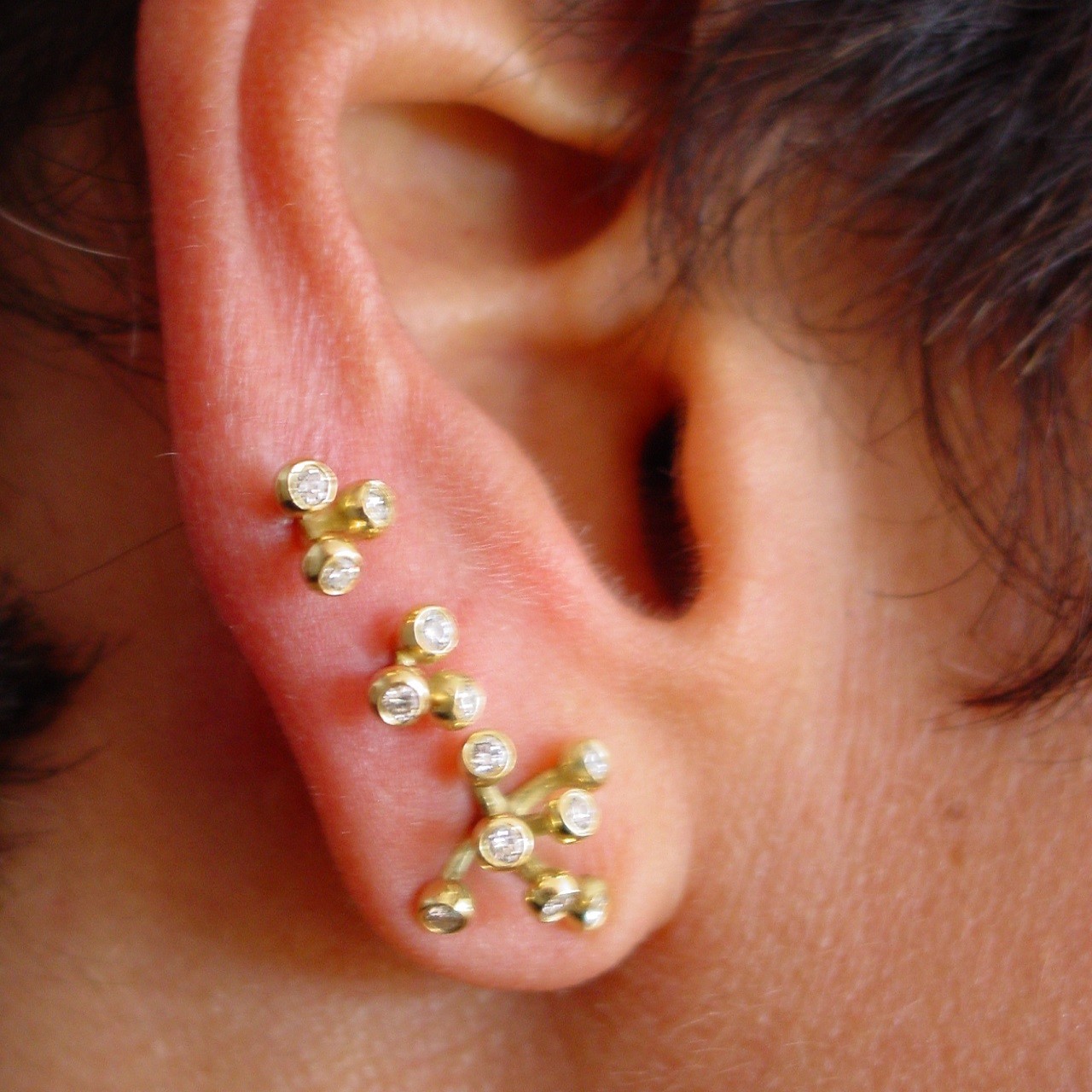 NEW: Fireworks-7 Earrings. Sterling Silver & Diamonds. 18K gold or ...