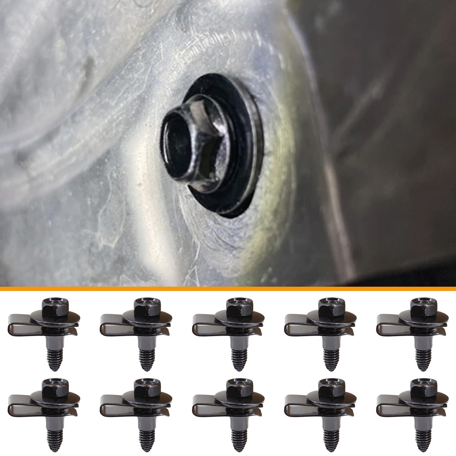 for Ford Truck Body Bolts & U-nut Clips- M8-1.25 x 30mm- 13mm Hex ...