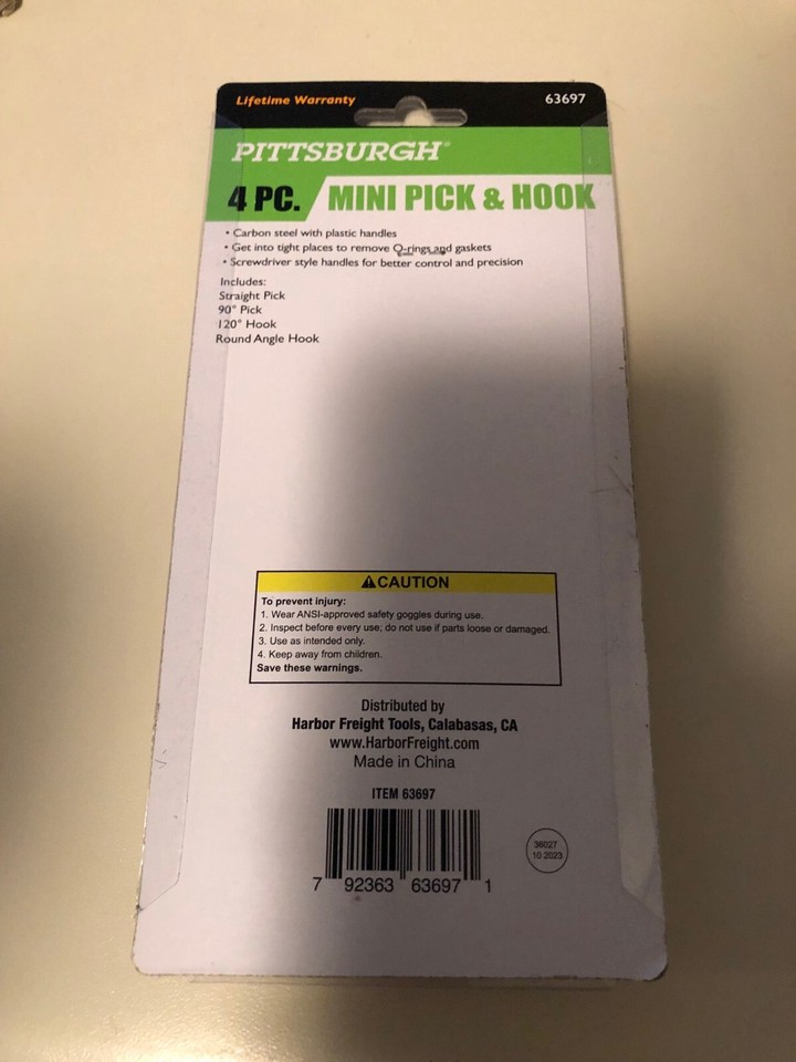 Pittsburgh 4 Pc. Mini Pick and Hook Set Orange Color New In Package ...