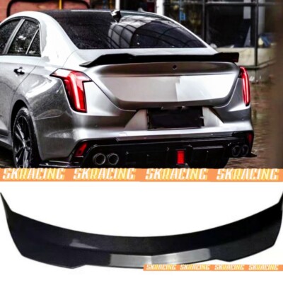 Real Carbon Fiber Rear Boot Spoiler Wing Flap 1Set For Cadillac CT4 ...