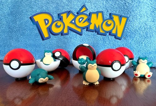 Pokemon Snorlax Set -- Cute Snorlax Figures in Their Own Pokeball ...
