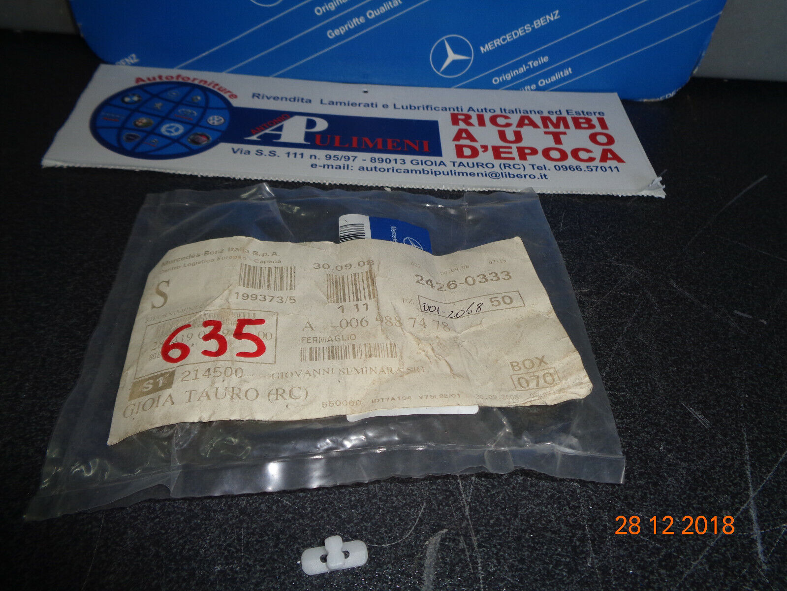 A0069887478 CLIPS MOLLETTE FISSAGGIO MODANATURE ESTERNE MERCEDES W124 ...