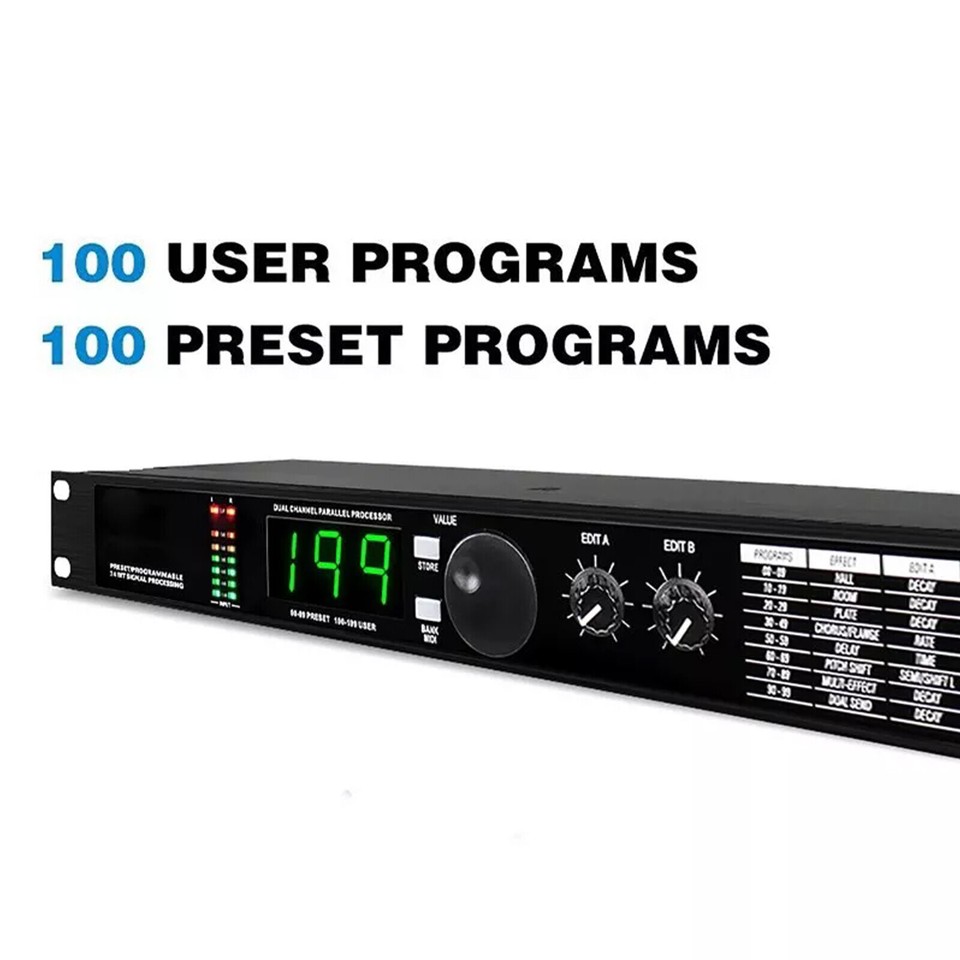 Professional DSP Audio Processor Equalizer Reverb Multi-Effect Digital ...