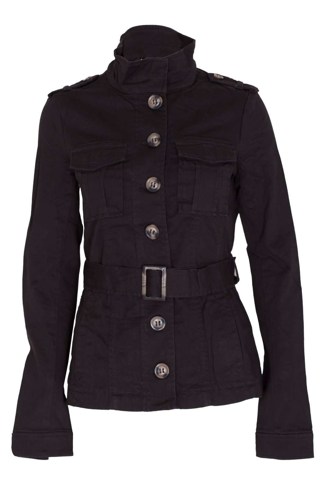 Women's Multi Pocket Military Jacket - Stylish RAW Look Summer ...
