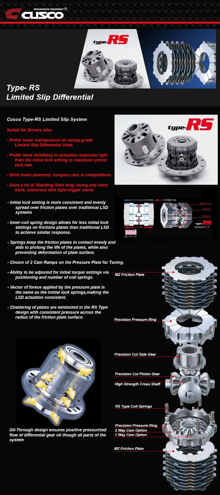 Pre-Order Cusco RS LSD 1.5 2 Way Limited Slip Differential For Subaru ...