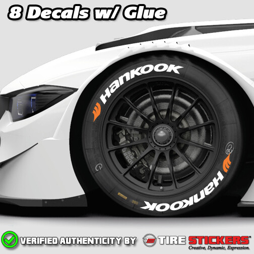 Tire Lettering - "HANKOOK" - 1.25" for 19"20"21" (8 Stickers in WHITE ...