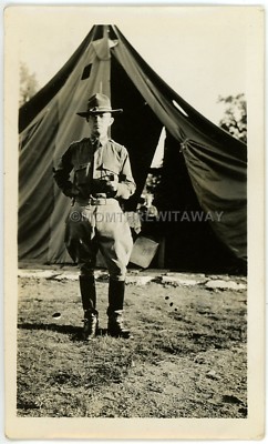 1933 PHOTO MA Massachusetts Brimfield CCC Camp Co. 135 Officer Uniform ...