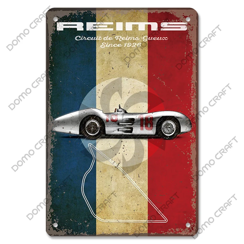 Racing Car Plaque Metal Tin Sign F1 Racetrack Vintage Metal Poster ...