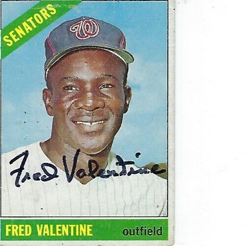 FRED VALENTINE SIGNED 1966 TOPPS #351 - WASHINGTON SENATORS | eBay