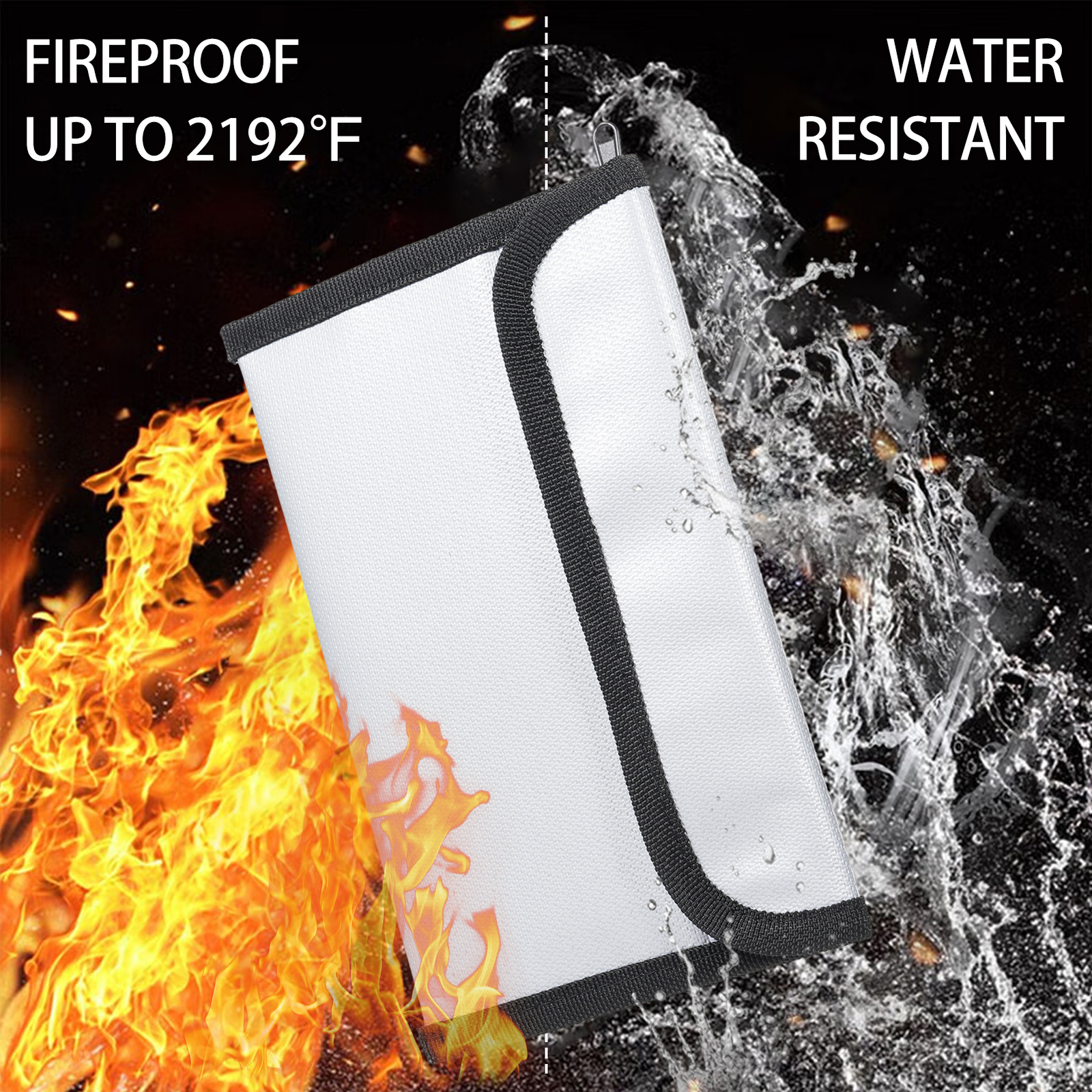 Fireproof Waterproof Document Bag Silicone Coated Fiberglass Safe ...