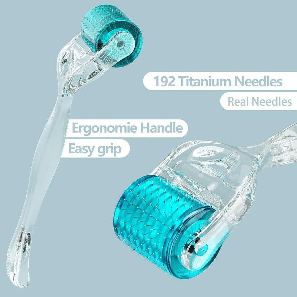 Derma Roller Microneedle, Titanium 192 Micro Needle Dermal Roller Face ...