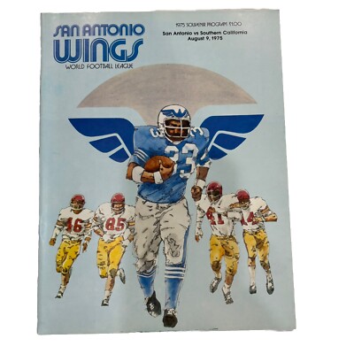 WFL San Antonio Wings vs Southern California Sun Souvenir Program ...