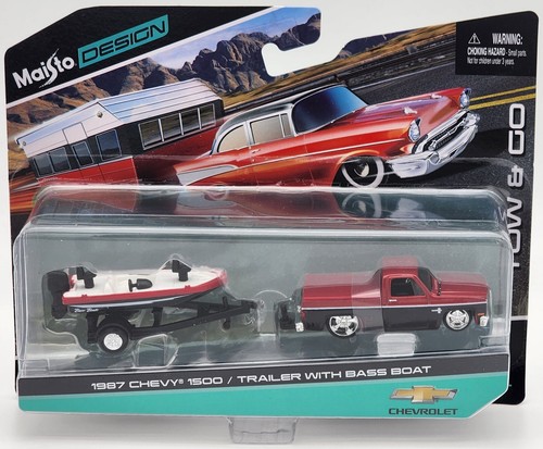 MAISTO 2023 TOW & GO 1987 CHEVY 1500 / BASS BOAT WITH TRAILER REAL ...