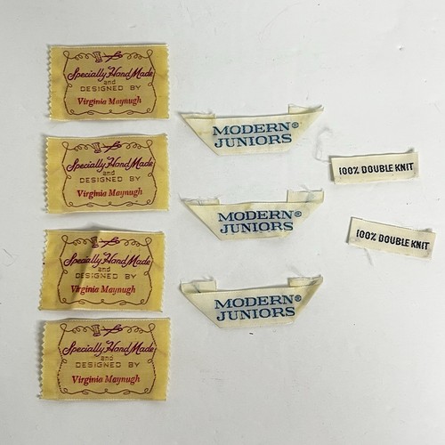 lot of 9 vintage clothing tags labels modern juniors 100 % double knit ...