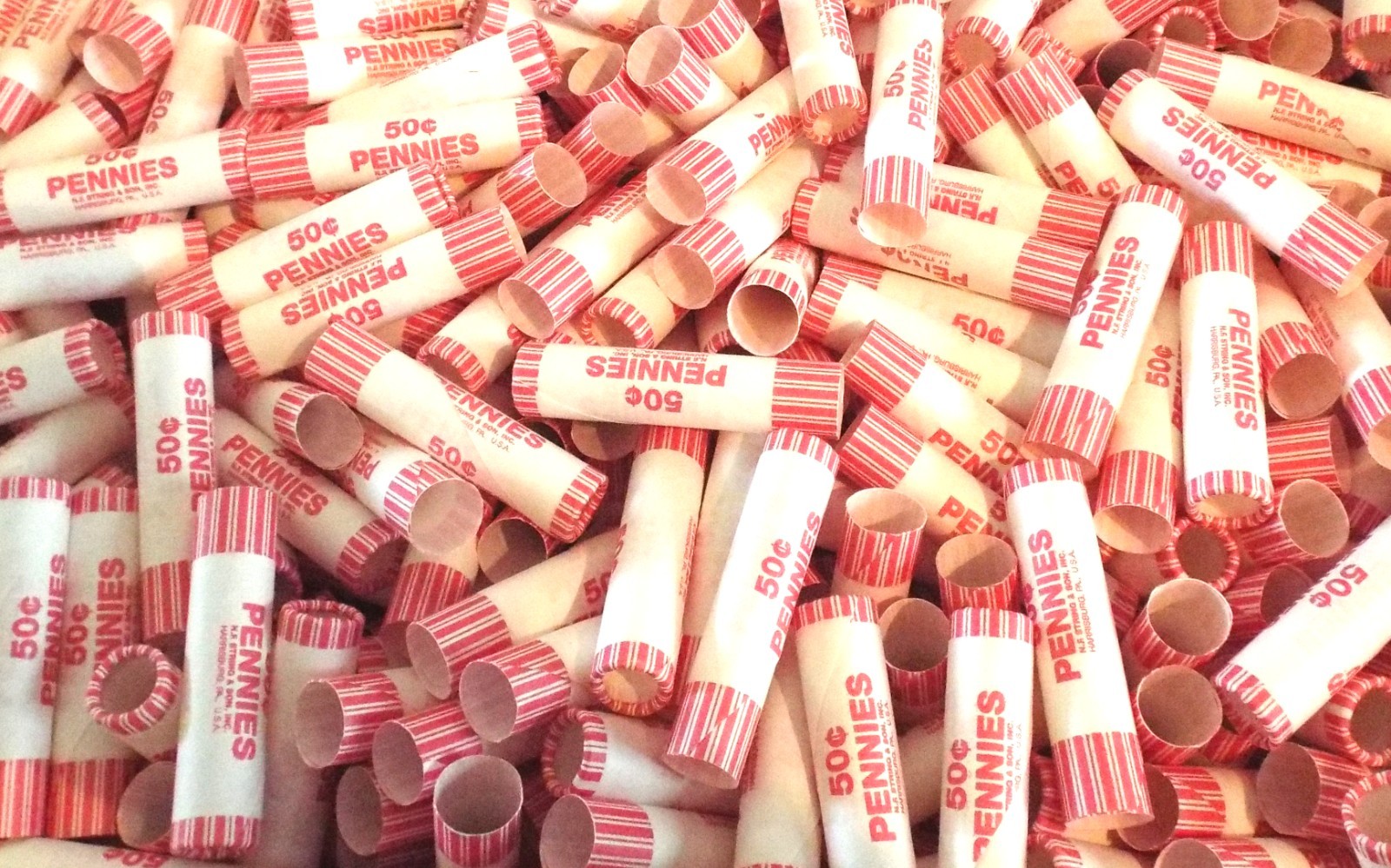 Vintage Cent Coin Wrappers - Crimped On One End - 40 - 1 Cent Tubes N.F ...
