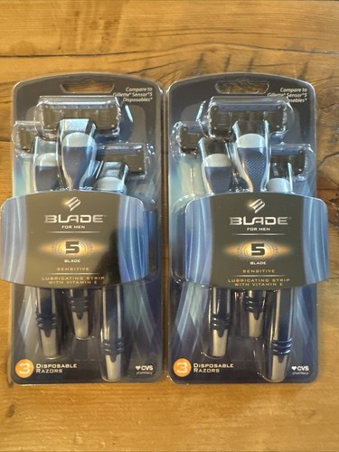 CVS Blade 5 Blade 6 Disposable Razors Sensitive Skin (6 Razors Total 5 ...