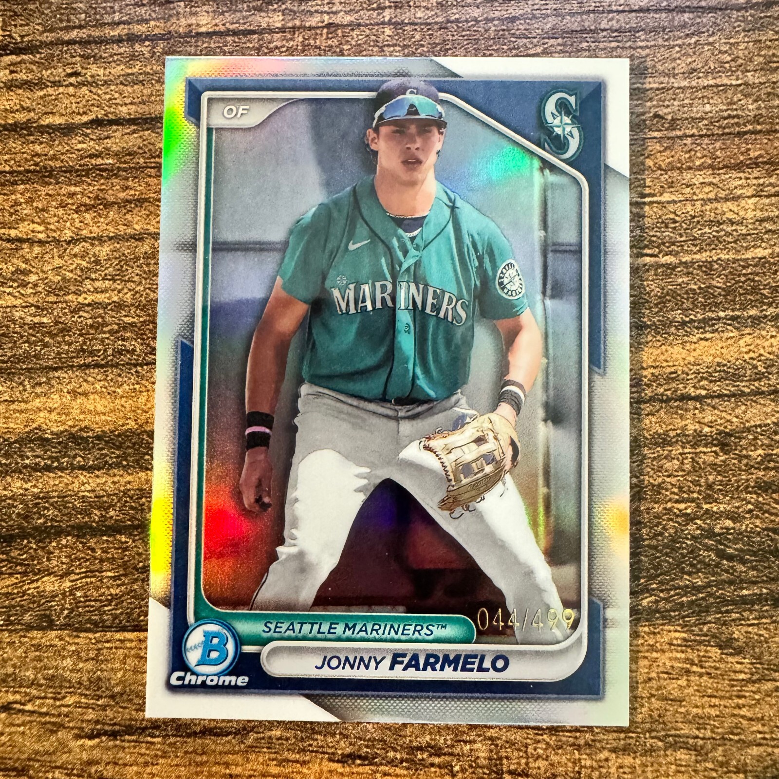 2024 Bowman Jonny Farmelo #BCP-147 Chrome Refractor #044/499 Seattle ...
