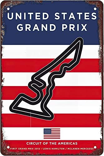 United States Grand Prix F1 Austin Race Track Circuit Tin Sign - 8x12 ...