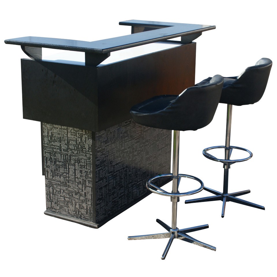 Mid Century Modern Ebonized Mini Cocktail Bar (MR10378) | eBay