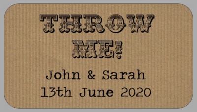 Mini Brown Wedding Throw Me Labels Confetti Petal Bag Stickers for ...