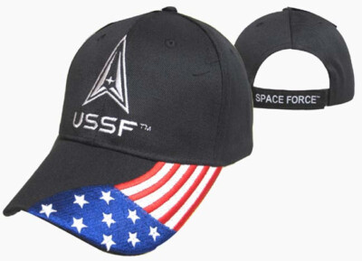 NEW! USSF US SPACE FORCE USA FLAG BASEBALL CAP HAT BLACK | eBay