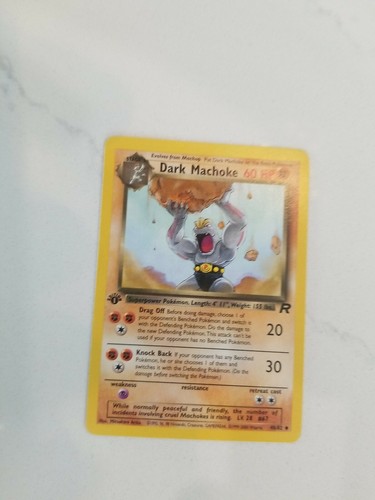 2000 Pokemon Team Rocket No 40 1st Edition Dark Machoke Vintage ...