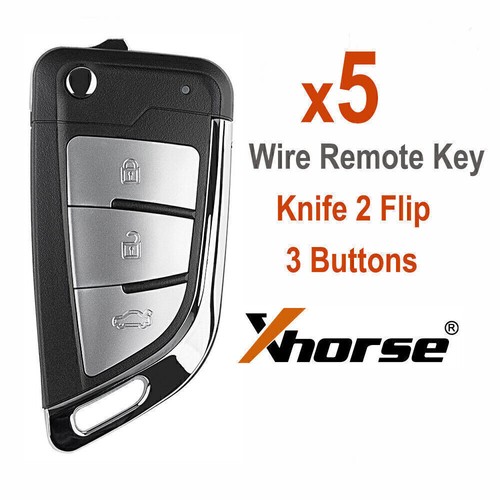 5x Xhorse Universal Wire Remote Key Flip Knife Style 3 Buttons XKKF21EN ...