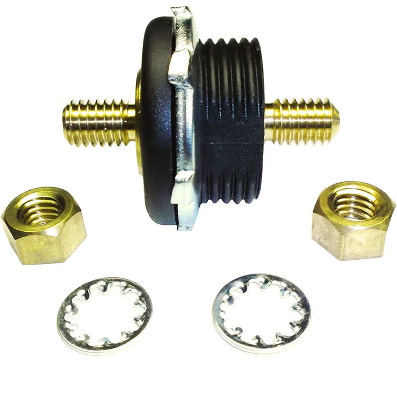 Black Battery Terminal Bulkhead Feed-Thru Panel Positive Connector Post ...