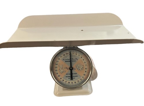 Vintage American Family Nursery Baby Scale Teddy Bear Elephant 30 lbs W ...