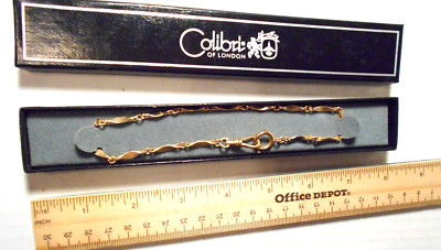 COLIBRI Of London 12 Inch Gold Tone Link Pocket Watch Chain Vintage ...