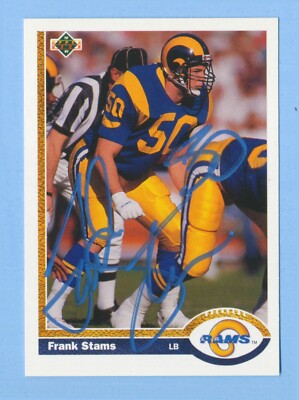 FRANK STAMS - Signed/Autographed 1991 Upper Deck Card #332 - LA Rams w ...