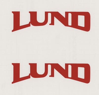 2 New LUND BOAT 8" Red Decals Stickers Tackle Box Fishing Window Decal ...