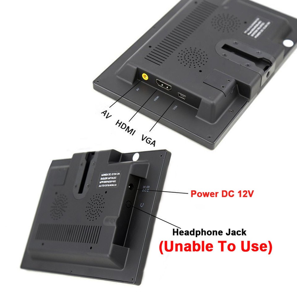 US-9'' TFT LCD HDMI VGA AV Monitor Car Display 1024*600 for Raspberry ...