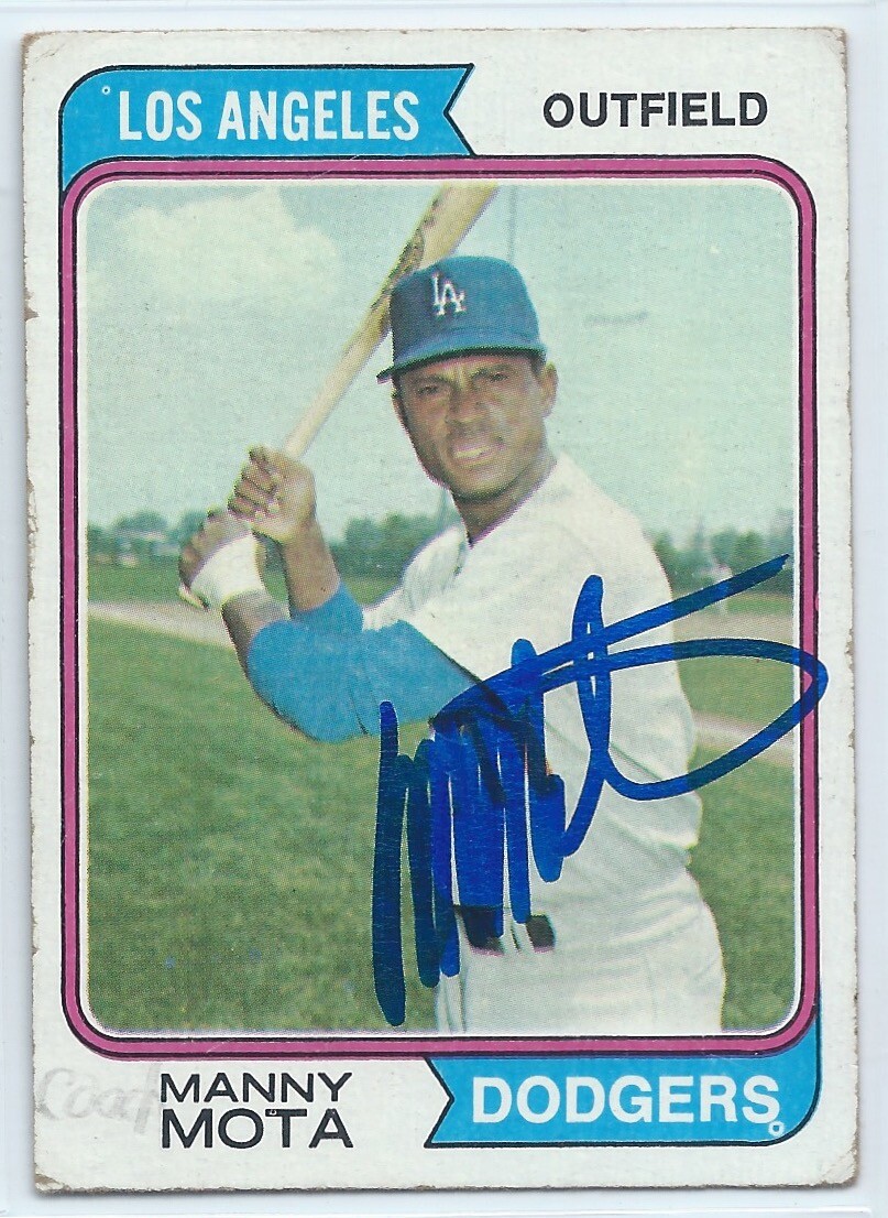 Manny Mota signed 1974 Topps baseball card autograph Los Angeles ...