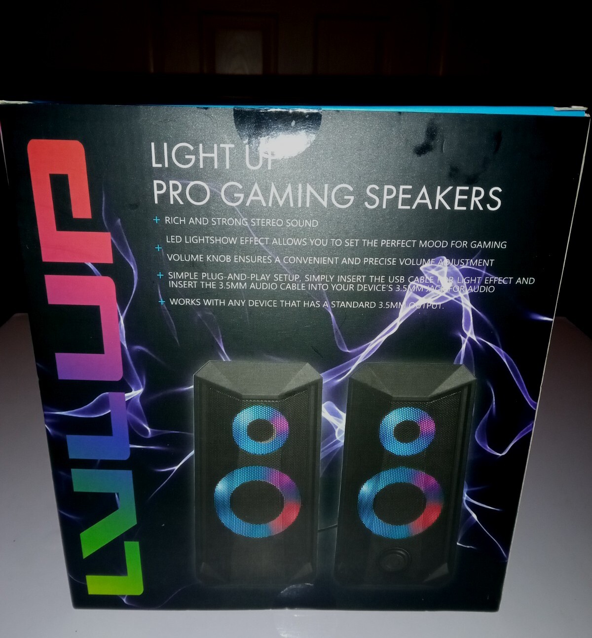 PC Gaming Speakers LED Lights 3.5mm Audio Pro 2.0 System | eBay