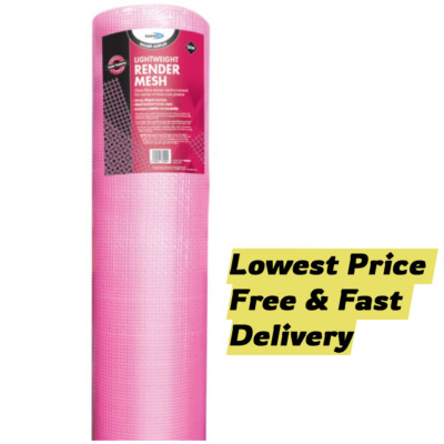 LIGHTWEIGHT RENDER MESH FIBERGLASS 145G/M2 50M2 REINFORCING PLASTER ...
