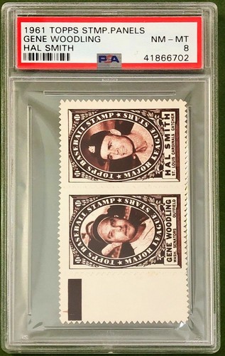 1961 TOPPS STAMP PANELS PSA 8 GENE WOODLING SENATORS, HAL SMITH HIGHEST ...