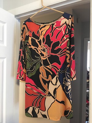 Nally & Millie Women’s Dress Size M Floral Pink Green Big Sleeves Dress ...