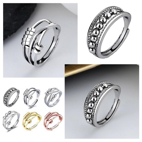 🔥Anti Anxiety Rings For Women Men Fidget Band Rings Set For Anxiety ...